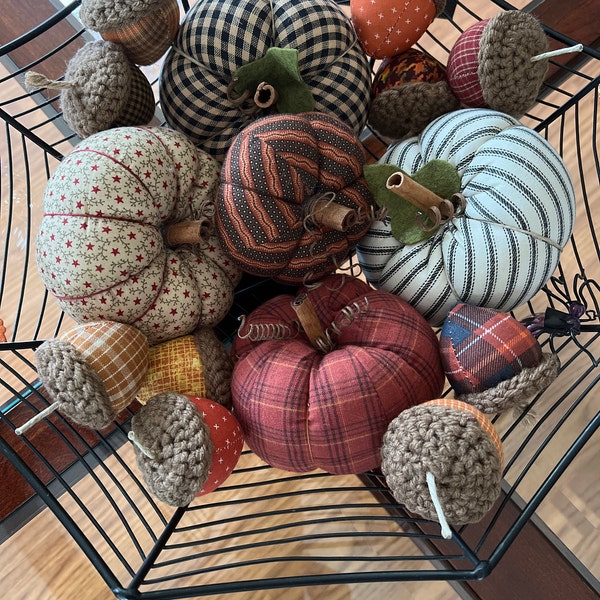 Handmade Fabric Acorns Harvest Acorns Autumn Fall Accents Bowl Fillers ...