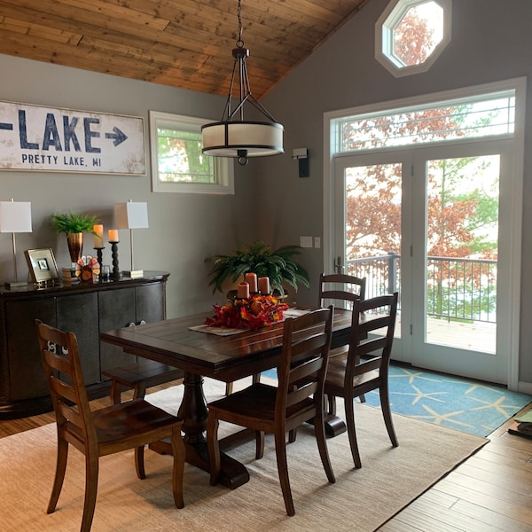 Rustic Lake Arrow Sign | Lake House Sign | Beach House Decor | Rustic ...