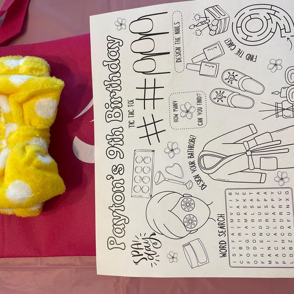 Pizza Party Birthday Theme Activity Sheet | Party Placemat | Pizza ...