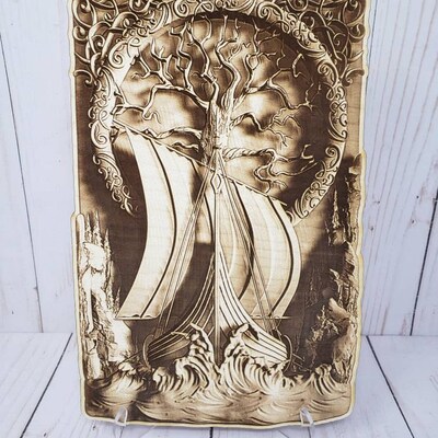 Digital Design File Drakkar Ship Glowforge Laser Ready Engrave SVG 10 X ...