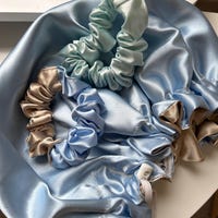 Baby Blue & Ivory Bonnet| Double-layered Reversible and Adjustable ...