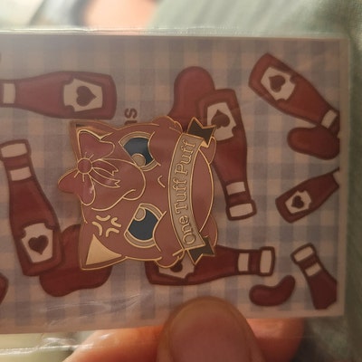 One Tuff Puff Hard Enamel Pin // Motivational Jigglypuff // 30mm Wide ...