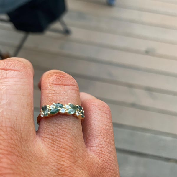 Rainbow Gemstone Eternity Band, Multi Gemstone Ring, 14k Gold Rainbow ...