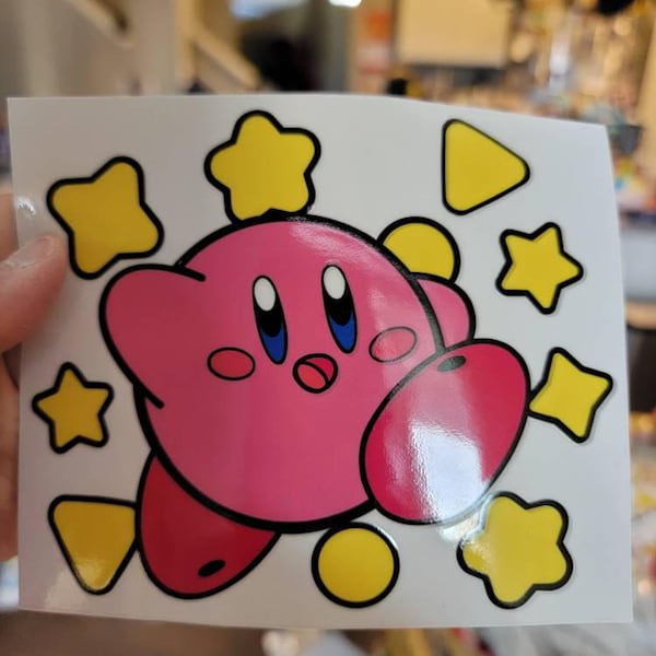 Waterproof Kirby Decal for Car | Cute Video Game Laptop Sticker | Vinyl ...