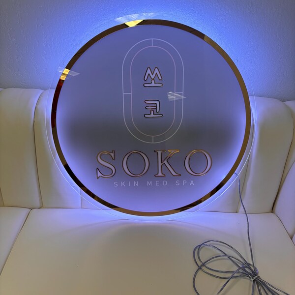 Custom Acrylic Sign With Led Lighting for Skin Care Logo Botox Sign ...
