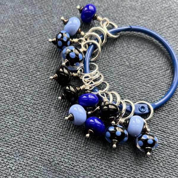 White and Blue Bumpy Handmade Lampwork Glass Focal Beads - Etsy