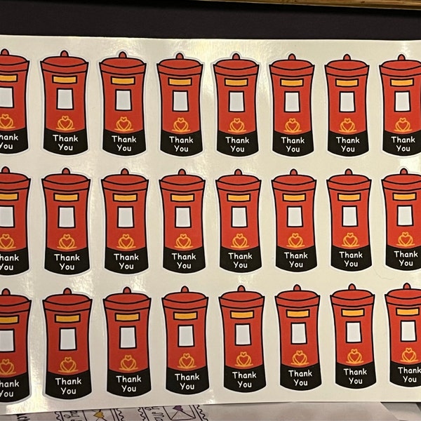 Die Cut Red Post Box Stickers. Cute Happy Post, Happy Mail Labels ...
