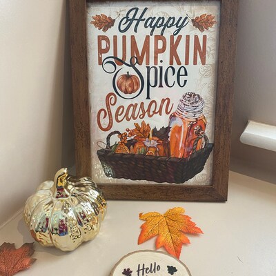 Set of 3 Pumpkin Spice Signs Autumn Prints Fall Decor Pumpkin Print ...