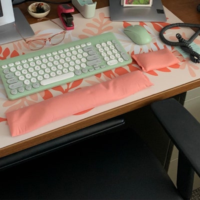 Solid Color Keyboard Rest and or WRIST REST Set Mustard Coral, Red ...