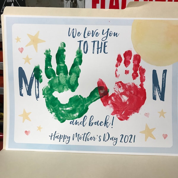 We Love You to the Moon, Mothers Day Card Printable, Personalized Gift ...
