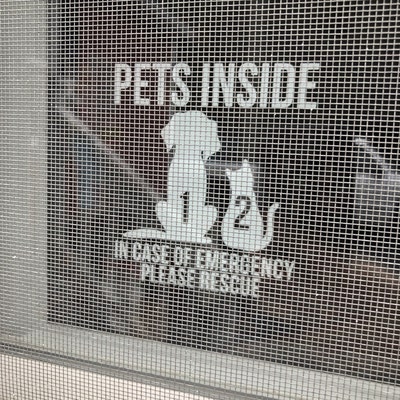 Emergency Pet Rescue Window Sticker Pets Inside Rescue Decal for Dog ...