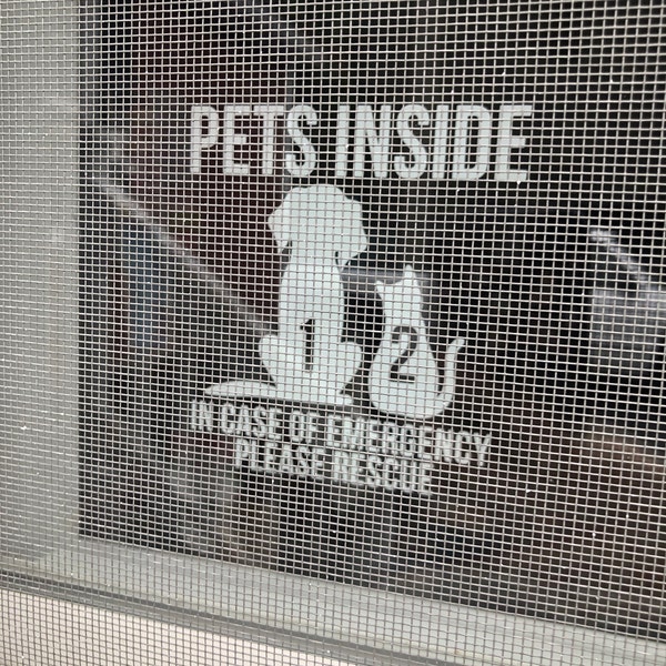 Emergency Pet Rescue Window Sticker | Pets Inside Rescue Decal for Dog ...