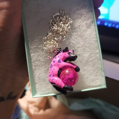 Hyena Necklace With Custom Color Gem - Etsy