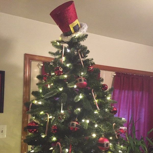 Santa Claus Top Hat Tree Topper Santa Christmas Tree Decorations Old ...