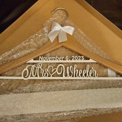Bridal Dress Hanger, Mrs Hanger, Bridal Hanger, Wedding Hanger, Bride ...