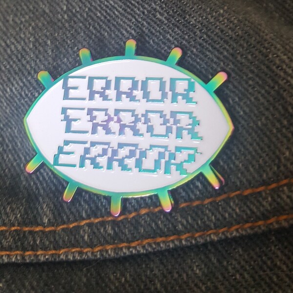 Rainbow Glitch Error Eye Enamel Pin 1.75" - Etsy