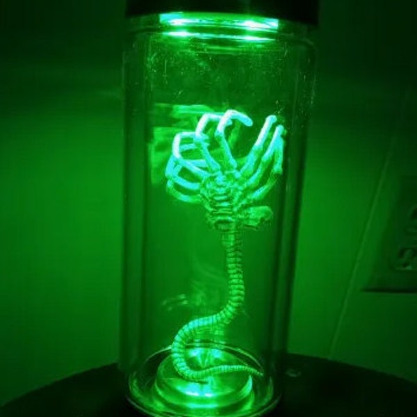 USA Alien in a Test Tube Embryo Glass Jar Prop Led Light Red Green Blue ...