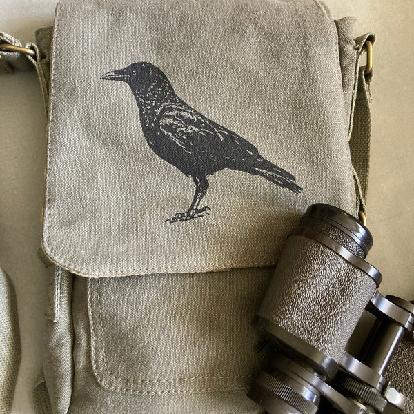 Crow Raven Tech Bag Small Purse Crossbody Shoulder Bag 11x7x2 Inches ...