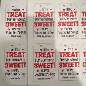 Valentine's Day Tag, Sweet Treat, Valentine Gift Label, Kids School ...
