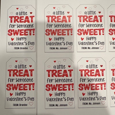 Valentine's Day Tag, Sweet Treat, Valentine Gift Label, Kids School ...