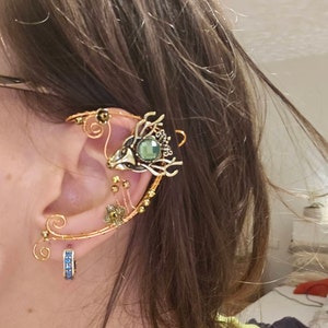 Elf Ears Cuff With Moon Star Chain Gothic Witch Wrap Earrings Fairy Ear ...