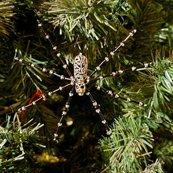 Christmas Spiders, Ornament, Spiderville, Beaded Spiders - Etsy