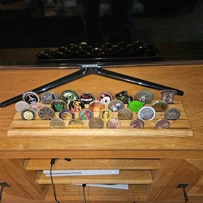 Wooden Coin Display Stands 6-inch & 18-inch, Holds 12-40 Coins, Premium ...
