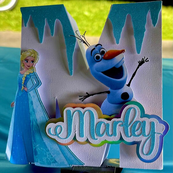 Frozen 3D Letter, Elsa 3D Letter, Frozen Party Supplies, Elsa Party ...
