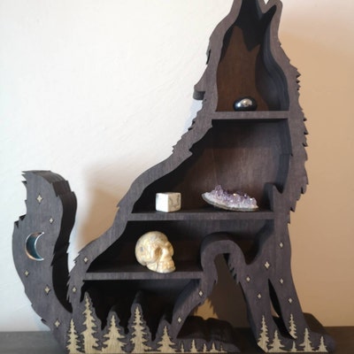 Coppermoon Handmade Wolf Crystal Shelf, Wolf Shelf, Wolf Wall Art, Wolf ...