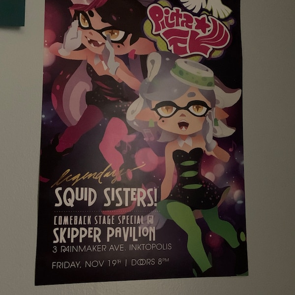 Squid Sisters Concert Poster Artist Print Illustration Splatoon - Etsy