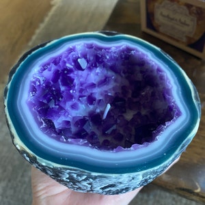 Malachite Matrix Crystal Geode Pillar Candle FREE SHIPPING - Etsy