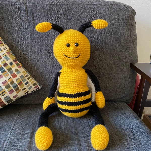 Easy Pattern Crochet Bee With Long Legs Bumblebee Amigurumi Pattern PDF ...