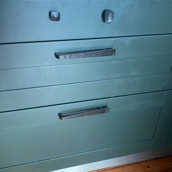 Finger Cabinet Pull Knob Rustic Wrought Iron Chest Drawer Pull ...