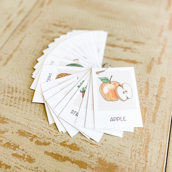 Fruits Flash Cards, Montessori Materials, Preschool Curriculum, Toddler ...
