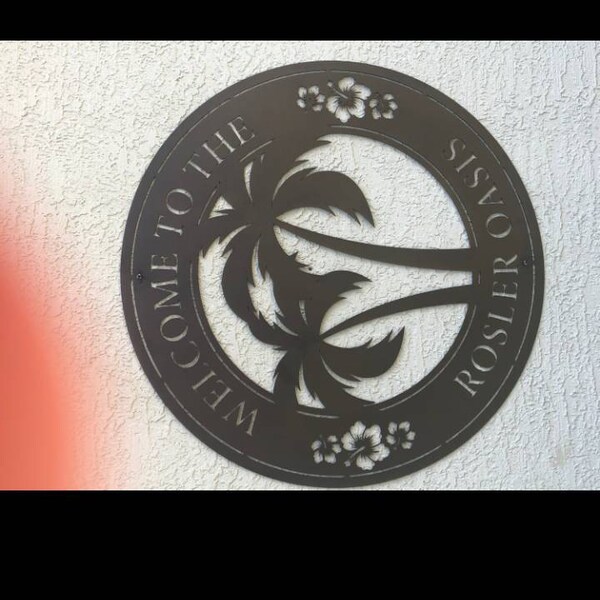 Personalized Tropical Patio or Pool Sign, Custom Tropical Sign - Etsy