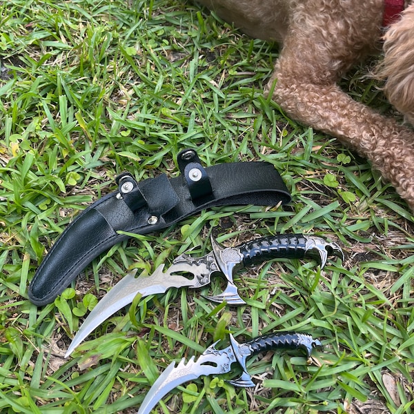 Personalized TWIN DAGGER SET & Sheath Fantasy Swords Daggers Groomsmen ...