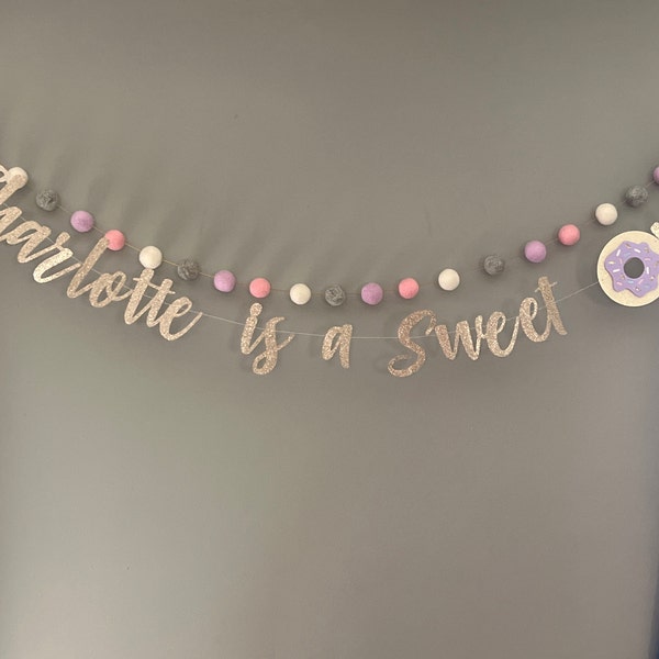 Sweet One Banner, Personalized 1st Birthday Banner, Donut Sprinkles ...