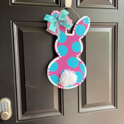 Spring Front Door Hanger, Wood Door Hanger, Duck Door Hanger, Flower ...