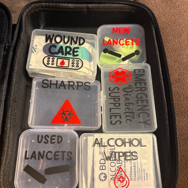 Small Diabetic Supply Storage Containers for Lancets, Needles, Test ...