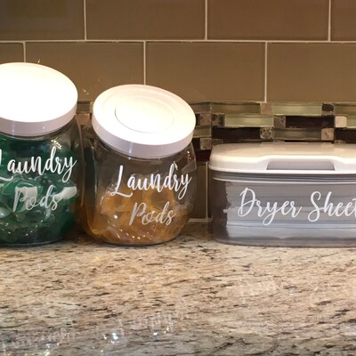 Laundry Pods Label Decal / Laundry Room Decor / Laundry Detergent Label ...