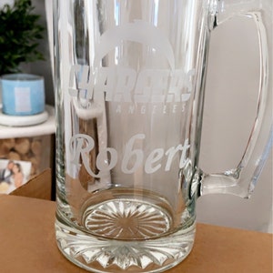 Etched Glass Beer Mug Personalized Glass Mug Ice Tea Glass - Etsy