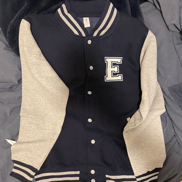 Personalised Initials Adults Varsity Jacket Custom Name Letterman ...