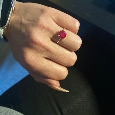 Radiant Ruby Ring in Gold Raw Ruby Ring in Gold Natural Ruby - Etsy