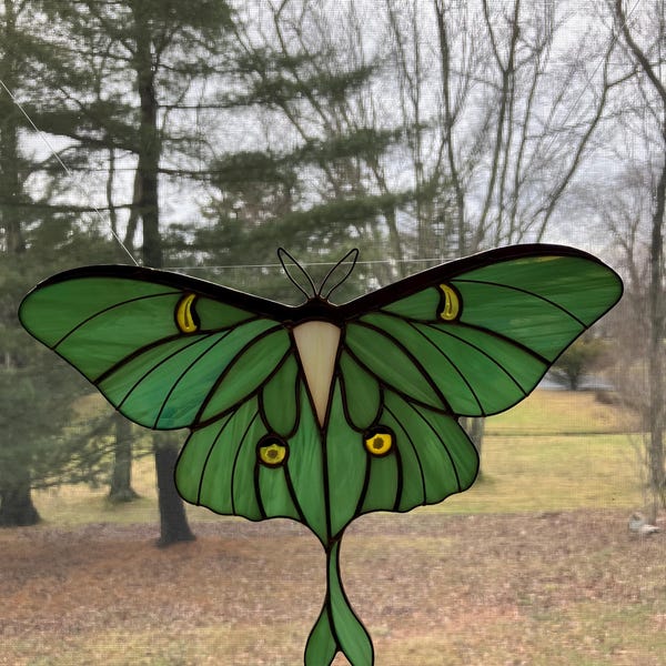 Luna Moth Stained Glass Window Hangings / Mothers Day Gift / Birthday ...