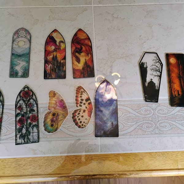 Dragon Stained Glass Bookmark | Transparent Bookmark | Clear Unique ...