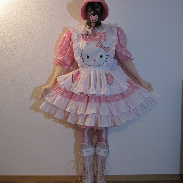 Tracy Custom Fit Baby Pink Satin Buttons Adult Sissy Dress by Leanne's ...