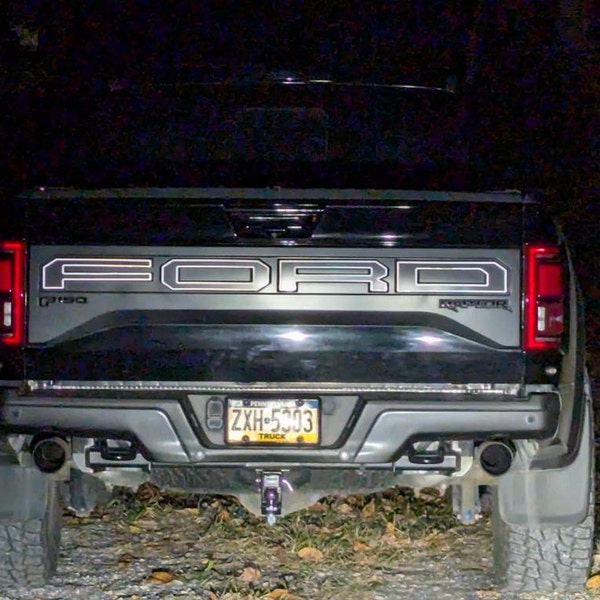 2021-2023 Ford Raptor Tailgate Letter With Reflective Outlines Vinyl ...