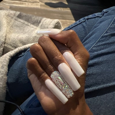 Milky Nails White Nails Classy Nails Press on Nails XL Square Nails - Etsy