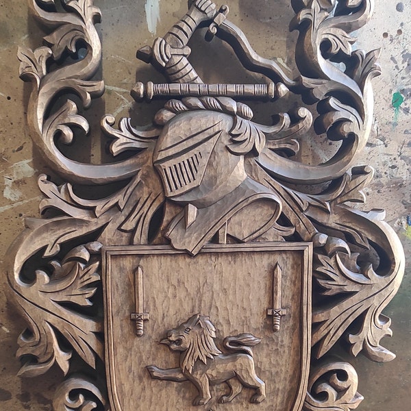 Large Custom Family Crest Coat of Arms Personalized Family Shield ...