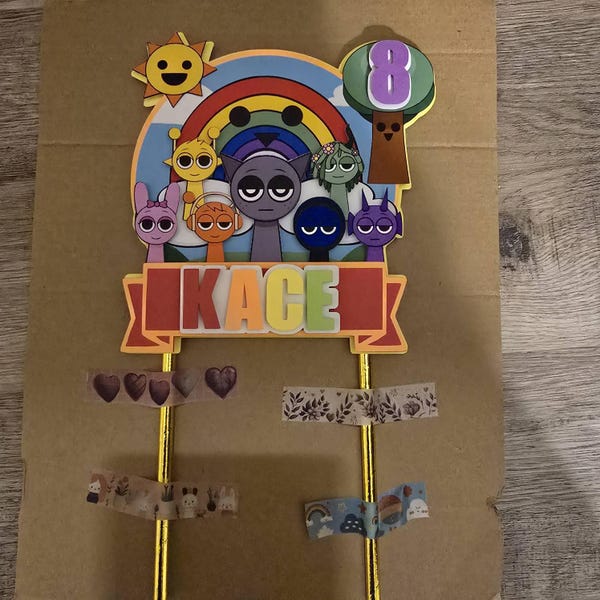 Sprunki Cake Topper | Sprunki Birthday Decoration | Sprunki Party ...